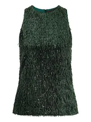 DIMA AYAD Embellished High Neck Sleeveless Blouse - Green