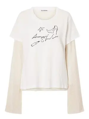 Acne Studios Evina Layered Printed T-shirt - Neutrals