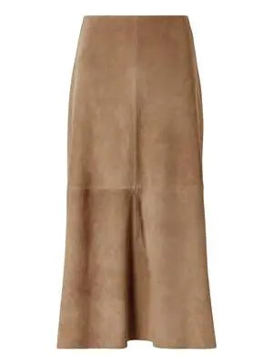 ARMA Melita Suede Midi Skirt - Brown