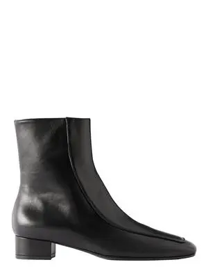 HERBERT LEVINE Shadow Ban Leather Ankle Boots - Black