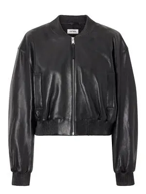 ARMA ARMA Hannan Leather Bomber Jacket Black