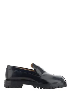 MARGIELA Maison Calfskin Tabi Loafers - Black