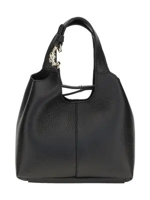 COCCINELLE C-easy Small Grained Leather Handbag With Top Handle And Adjustable Strap - Black