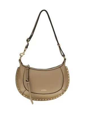 Isabel Marant Étoile ISABEL MARANT Oskan Moon Shoulder Bag In Calf Leather Beige