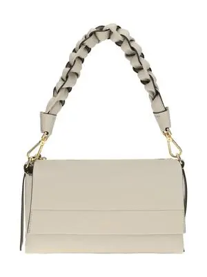 COCCINELLE Coccinelle Boheme Shoulder Bag With Woven Handle Cream