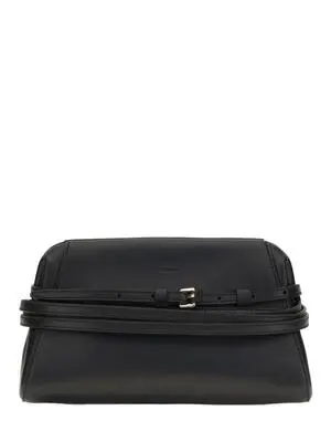 Moschino Moschino Belt Detail Clutch In Leather Black