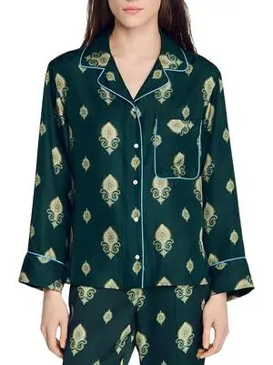 SANDRO Sandro Paisley Print Pajama Shirt