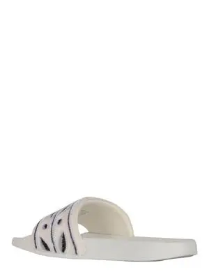 Casablanca Pool Slides With Floral Detailing - Nude