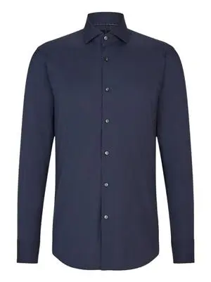 Hugo Boss Spread-collar Poplin Shirt - Black