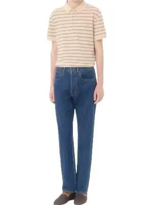 Valentino Garavani Vgold Striped Short-sleeve Polo Shirt - Blue