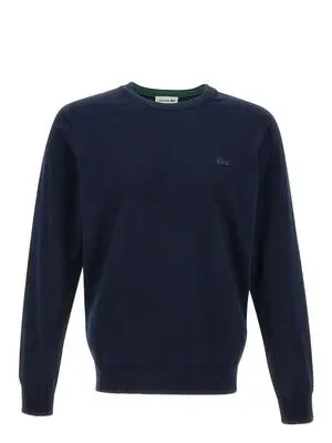 Lacoste Logo Patch Crewneck Knitted Jumper - Black