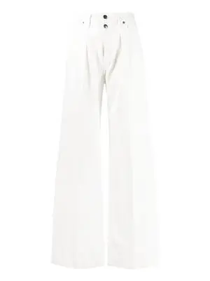FRAME Frame White Wide-Leg High-Waist Jeans