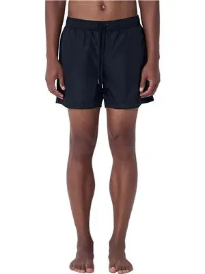 Moncler Logo Patch Drawstring Swim Shorts - Black