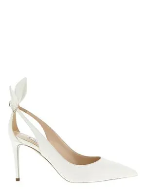 AQUAZZURA Pointed-toe Slingback High Heels With Bow Detail - White