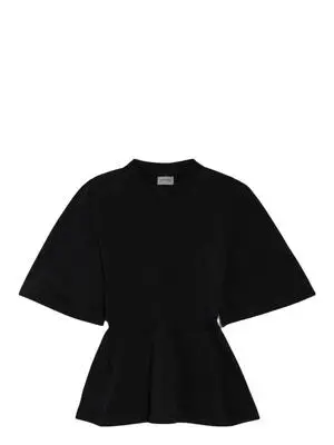 Balenciaga Balenciaga Wide Short Sleeve Cinched Waist T-Shirt Black