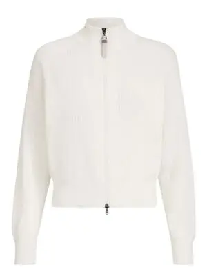 Brunello Cucinelli Ribbed-knit Zip-up Cardigan - Panama