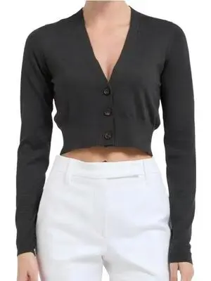 Brunello Cucinelli Long Sleeve V-neck Cardigan - Black