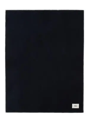 TEKLA Rectangular Wool Flannel Blanket - Black