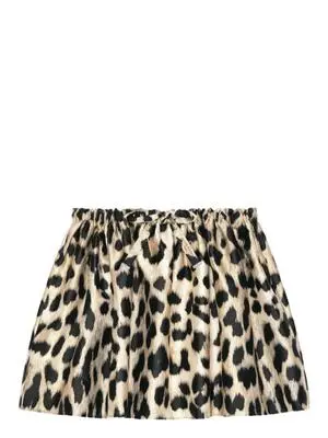 Givenchy Mini Pleated Skirt In Leopard Jacquard - Light Brown