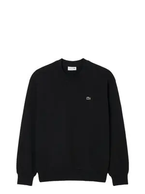 Lacoste Long-sleeved Sweatshirt With Embroidered Crocodile - Black