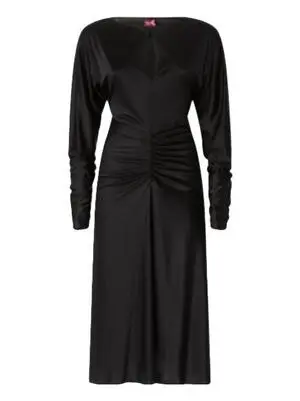 PINKO Pinko Ruched Long-Sleeve Sweetheart Neckline Dress