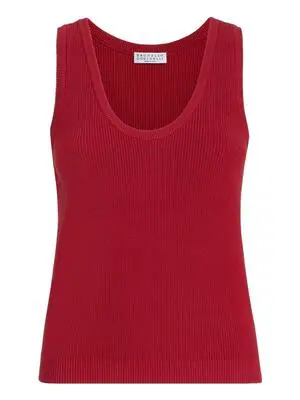 Brunello Cucinelli Ribbed Tank Top - Ruby