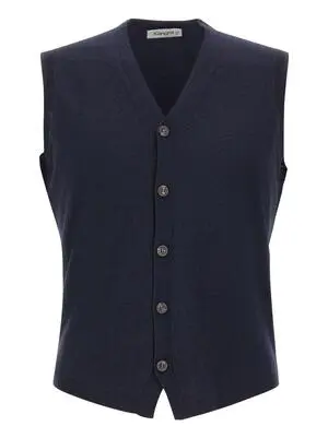 KANGRA Buttoned Knit Vest - Black
