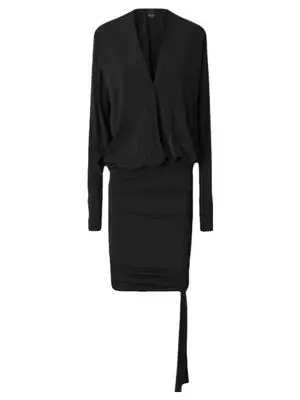 Pinko Long-sleeved V-neck Dress - Black