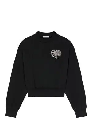 Givenchy Wool And Cotton Sweater With Embroidered Bow - Black