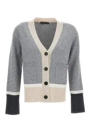 Lorena Antoniazzi V-neck Knitted Cardigan - Grey