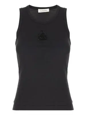 LANVIN Sleeveless Round Neck Tank Top - Black