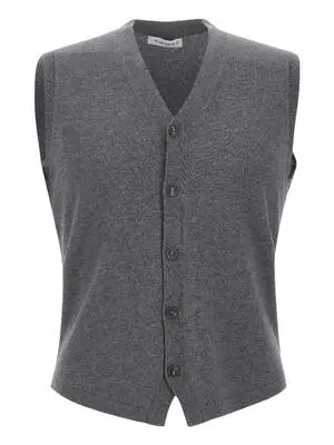 KANGRA V-neck Knit Vest - Gray