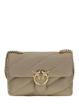 Pinko Love Classic Leather Shoulder Bag - Brown