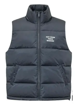 Drole De Monsieur Quilted Sleeveless Vest - Black
