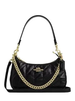 COACH Teri Quilted Leather Shoulder Bag - Black
