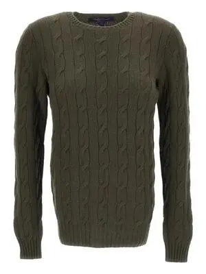 Ralph Lauren Cable Knit Crewneck Sweater - Green