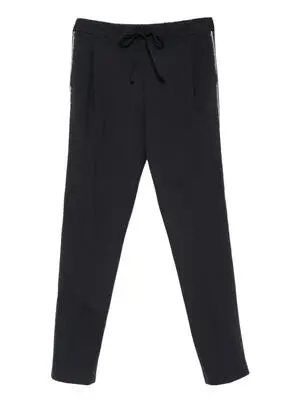 Fabiana Filippi Elastic Waist Trousers With Side Stripes - Black