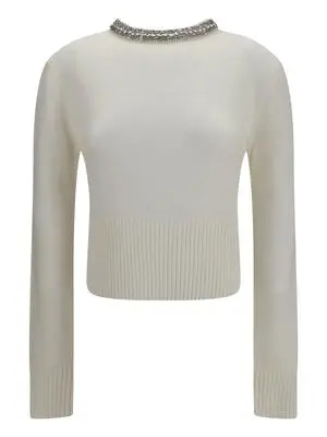 Pinko Embellished Neck Jumper - Gray