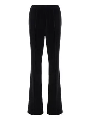 TOM FORD Logo Embroidered Velvet Trousers - Black
