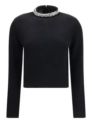Pinko Embellished High Neck Jumper - Black