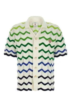 Casablanca Wave Knit Shirt - White