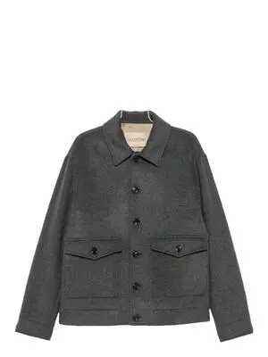Valentino Garavani Button-fastening Flap-pocket Jacket - Black