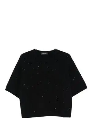 Fabiana Filippi Sequin-embellished Bouclé-knit Sweater - Black
