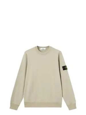 Stone Island Regular-fit Crewneck Sweatshirt With Raglan Sleeves - Sand-colored