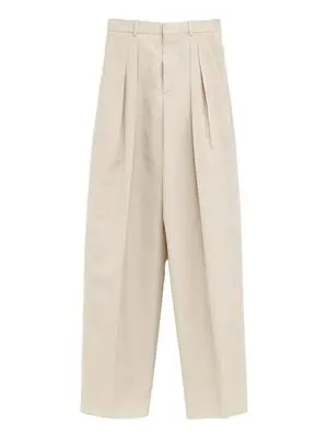 Bottega Veneta Belt Loop High-waisted Pleated Trousers - Nude