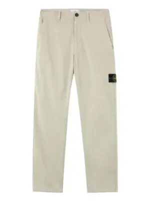 Stone Island Regular-fit Chino Trousers With Snap-flap Pocket - Sand-colored