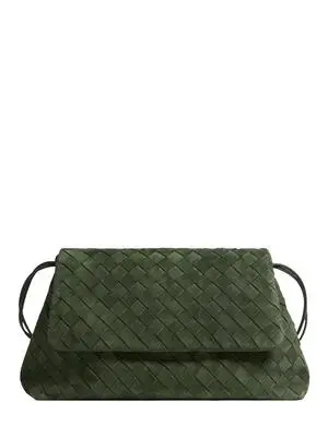 Bottega Veneta Giorno Woven Shoulder Bag - Black