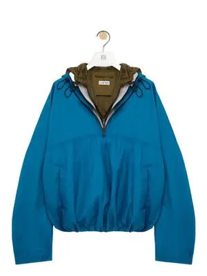 Loewe Anorak In Technical Shell With Double L Embroidery - Blue