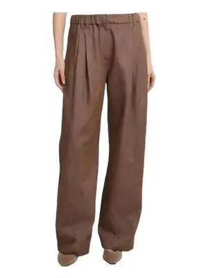 Brunello Cucinelli Wide-leg Trousers With Belt Loops - Brown