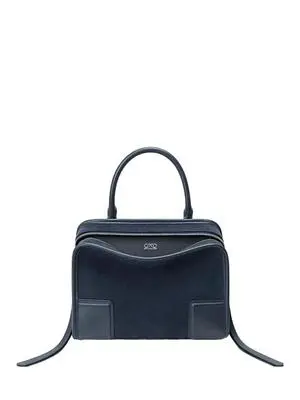Loewe Small Amazona 180 Bag In Suede - Black